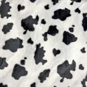 AMORNPHAN 58” Wide 100% Polyester Cow ฺHide Bull Ox Pattern Animal Print Short Pile Smooth Faux Fur Velboa S-Wave Fabric Craft Cloth Kid Sewing Crafting Decorative Pillow Covers for 1 Yard (Cow)