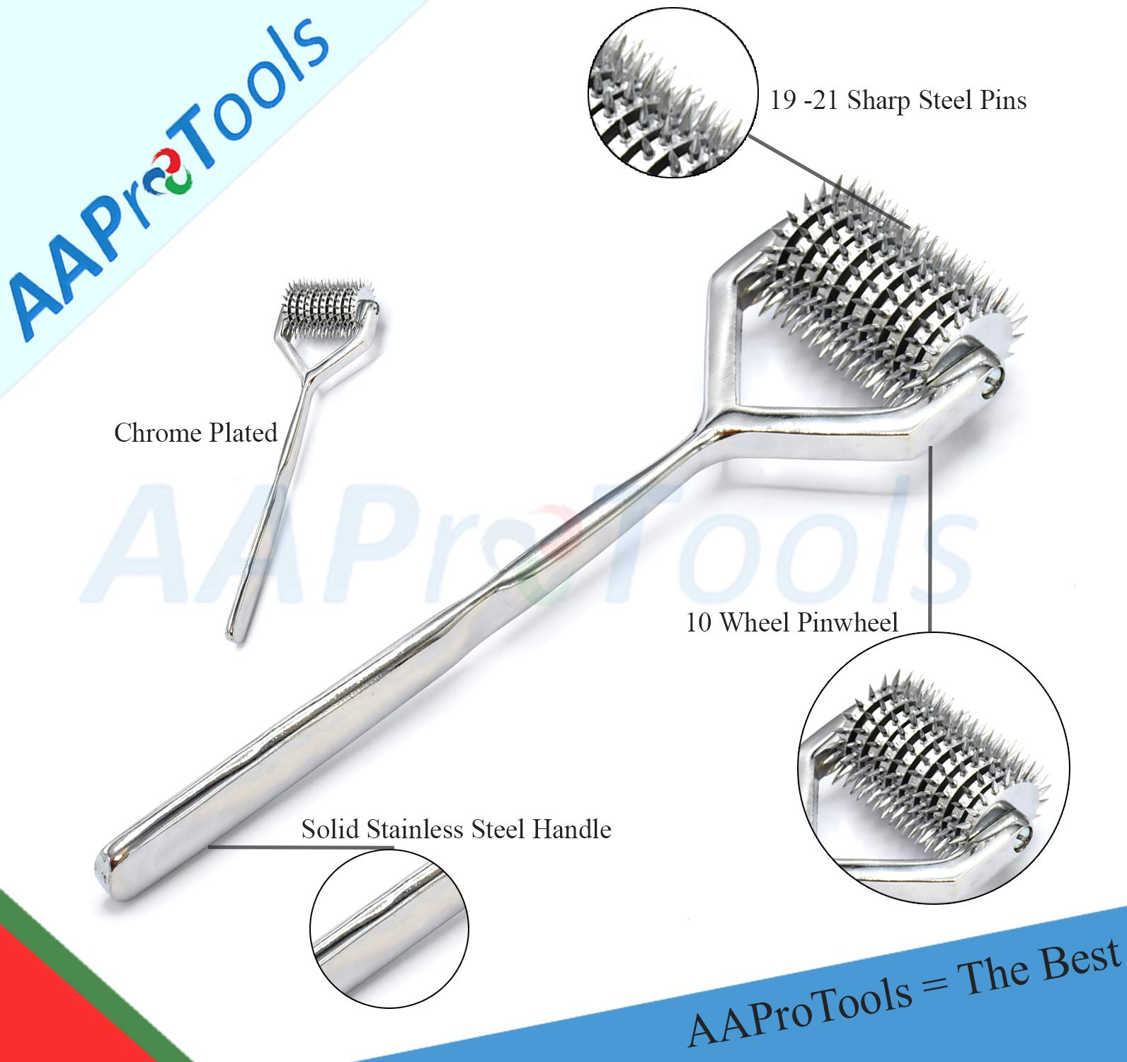 AAProTools Wartenberg Wheel 10 Head - Strong Sensation Pinwheel