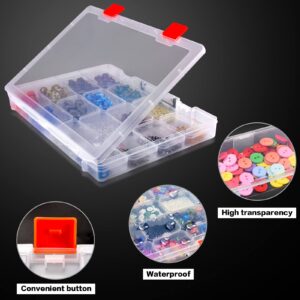 Diamond Painting Storage Containers, Diamonds Art Accessories Kit Tools Case for 5D Art Embroidery, 16 Jewelry Bead Organizer Storage Jars for DIY Gem, Nail Craft & Glitter Rhinestones-Box Only