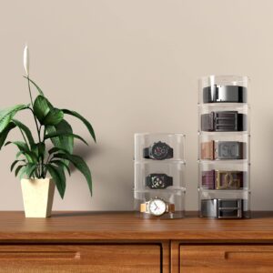 NIUBEE Belt Organizer, Acrylic 5 Layers Belt Case Storage Holder and Display for Accessories like Jewelry,Watch,Bracelets