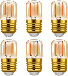 1w low wattage led edison night light bulbs warm,t28 mini vintage light bulb 10w incandescent equal,e26 medium screw base bulb for oven bulbs decoration 6 pack