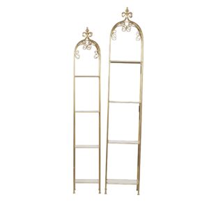 Deco 79 Contemporary Metal Shelving Unit, Set of 2 74", 65"H, Gold