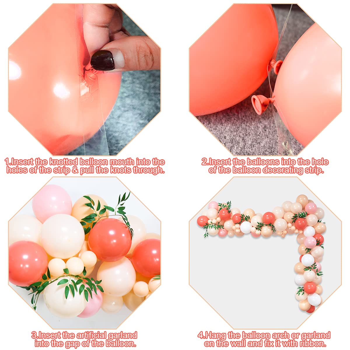 Peach Balloon Arch Garland Kit, Peach Coral red Champagne and white balloon for Peach Birthday Baby Shower Bridal Shower Wedding Decorations