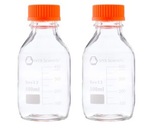 ivyx scientific round media storage bottle, borosilicate glass, with gl45 screw cap (one bottle 10000ml / 10l)