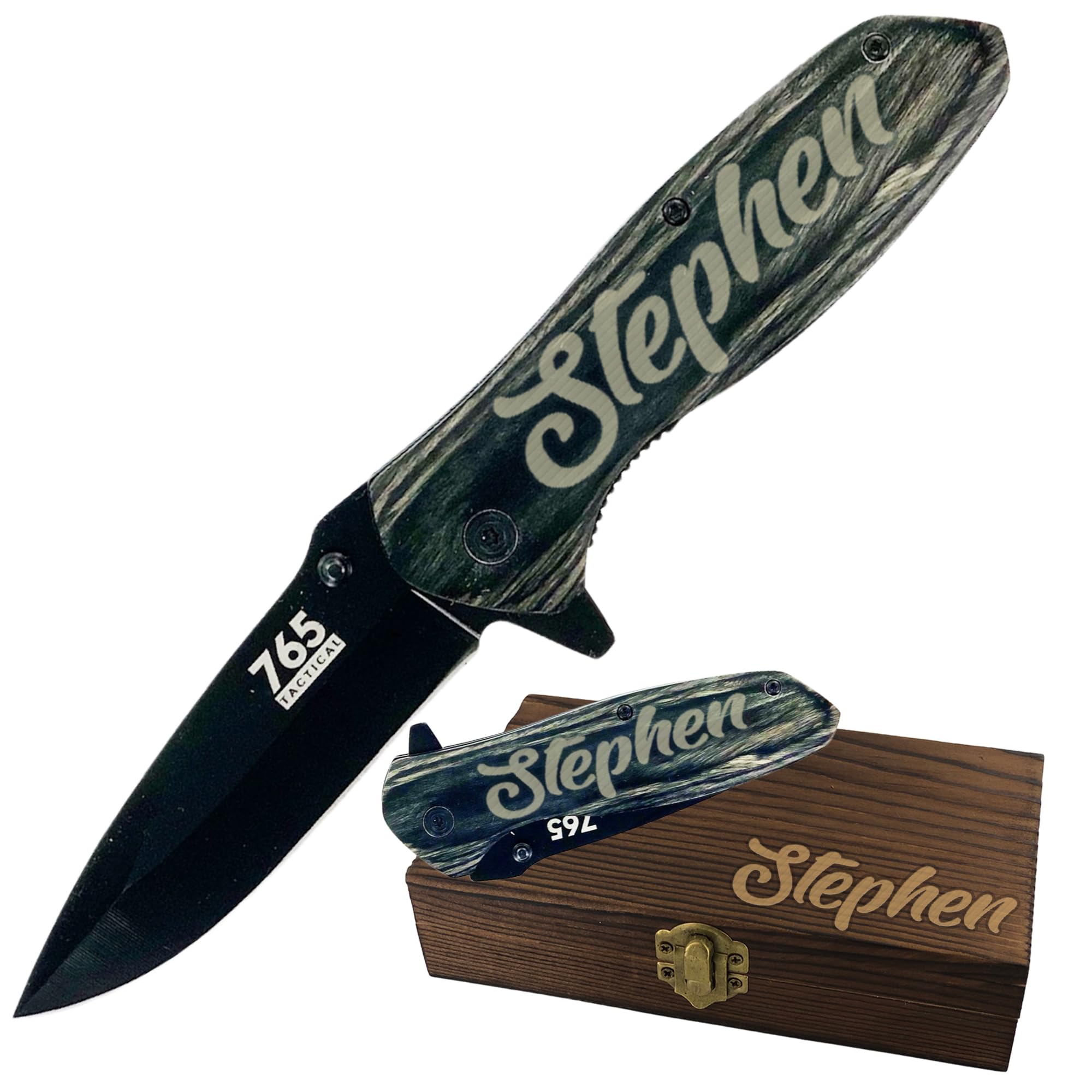 Engraved Pocket Knife Gift for Men - Personalized Chritmas from Son, Daughter, Wife for Husband, Dad, Brother, Grandpa, Boyfriend - Perfect for Fishing, Camping, Hunting, edc