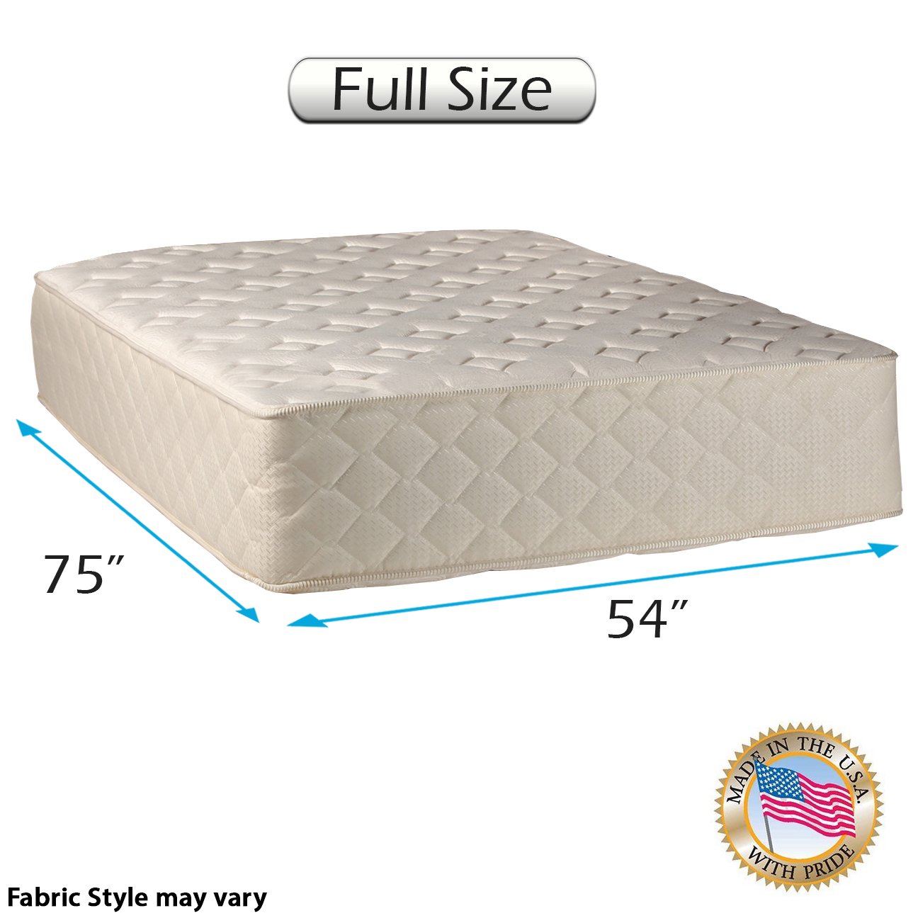 Dream Solutions USA DS USA Highlight Luxury Firm Full Size Mattress Only with Mattress Cover Protector - Fully Assembled, Innerspring Coils, Premium Edge Guards, Longlasting Comfort