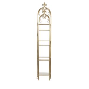 Deco 79 Contemporary Metal Shelving Unit, Set of 2 74", 65"H, Gold