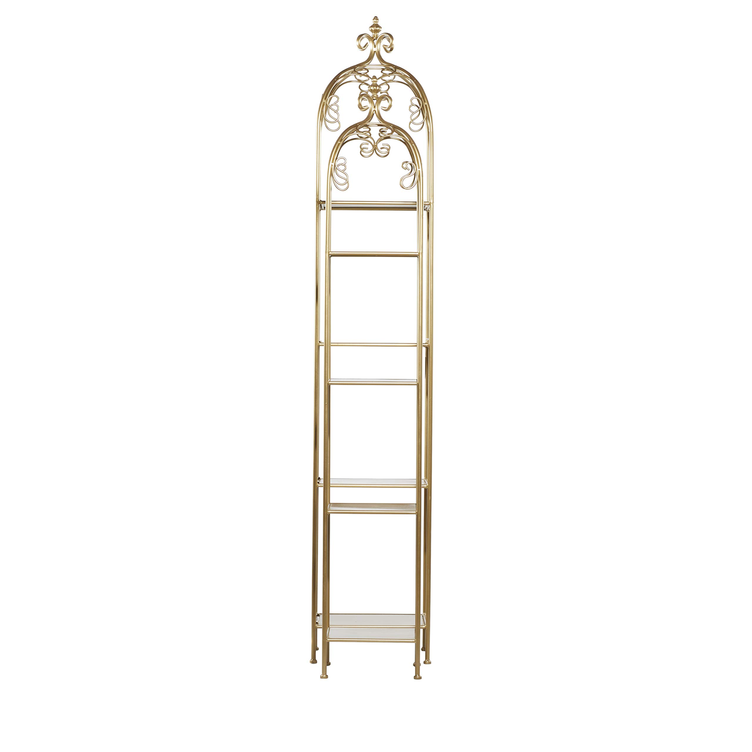 Deco 79 Contemporary Metal Shelving Unit, Set of 2 74", 65"H, Gold