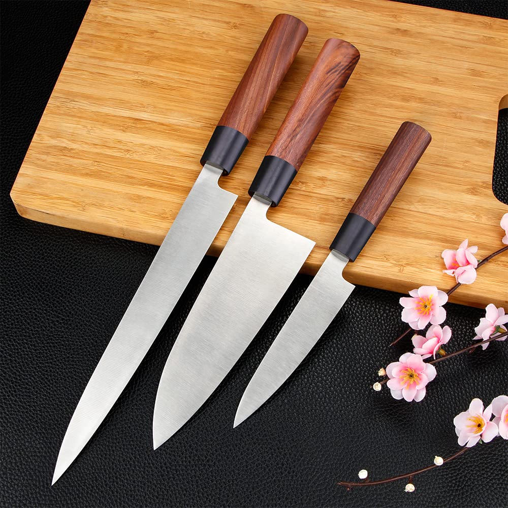 MSY BIGSUNNY Set of 3pcs Sashimi Knives Stainless steel Sushi Knives Set Slicing fish Knife Set (3 in 1 set)