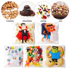 LOMIMOS Halloween Treat Bags,Self-Adhesive Cellophane Plastic Candy Bags for Party Gift Supplies,200PCS