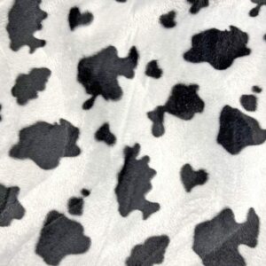 AMORNPHAN 58” Wide 100% Polyester Cow ฺHide Bull Ox Pattern Animal Print Short Pile Smooth Faux Fur Velboa S-Wave Fabric Craft Cloth Kid Sewing Crafting Decorative Pillow Covers for 1 Yard (Cow)