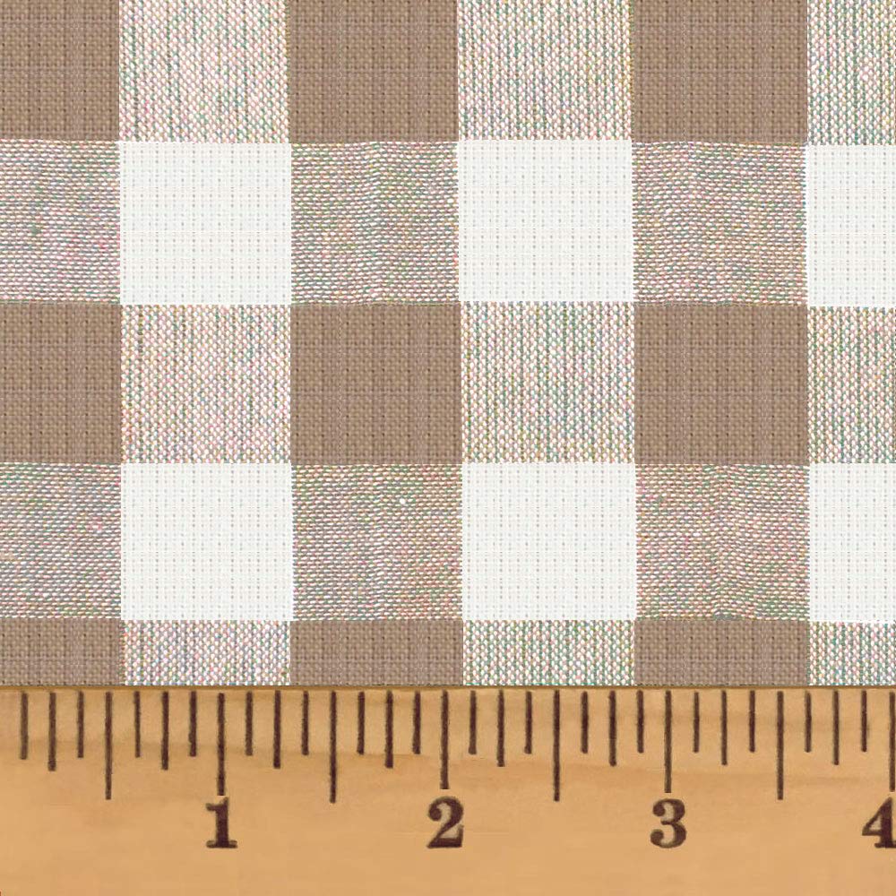 Oatmeal Buffalo Taupe Plaid Cotton Homespun Plaid Fabric by JCS - Sold by The Yard