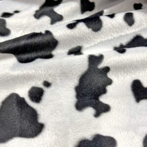 AMORNPHAN 58” Wide 100% Polyester Cow ฺHide Bull Ox Pattern Animal Print Short Pile Smooth Faux Fur Velboa S-Wave Fabric Craft Cloth Kid Sewing Crafting Decorative Pillow Covers for 1 Yard (Cow)