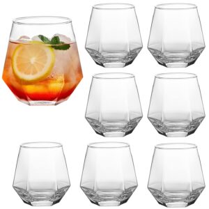 qappda wine glass,old fashioned cocktail glass 10oz,drinking glass cups for beverages,beer glass whisky glass vodka cups juice cups water cups liqueur spirits glasses tequila cups 8 pack