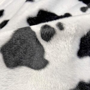 AMORNPHAN 58” Wide 100% Polyester Cow ฺHide Bull Ox Pattern Animal Print Short Pile Smooth Faux Fur Velboa S-Wave Fabric Craft Cloth Kid Sewing Crafting Decorative Pillow Covers for 1 Yard (Cow)