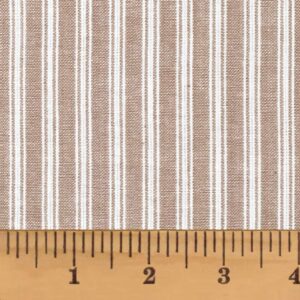 oatmeal ticking stripe cotton homespun fabric by jcs - sold by the yard