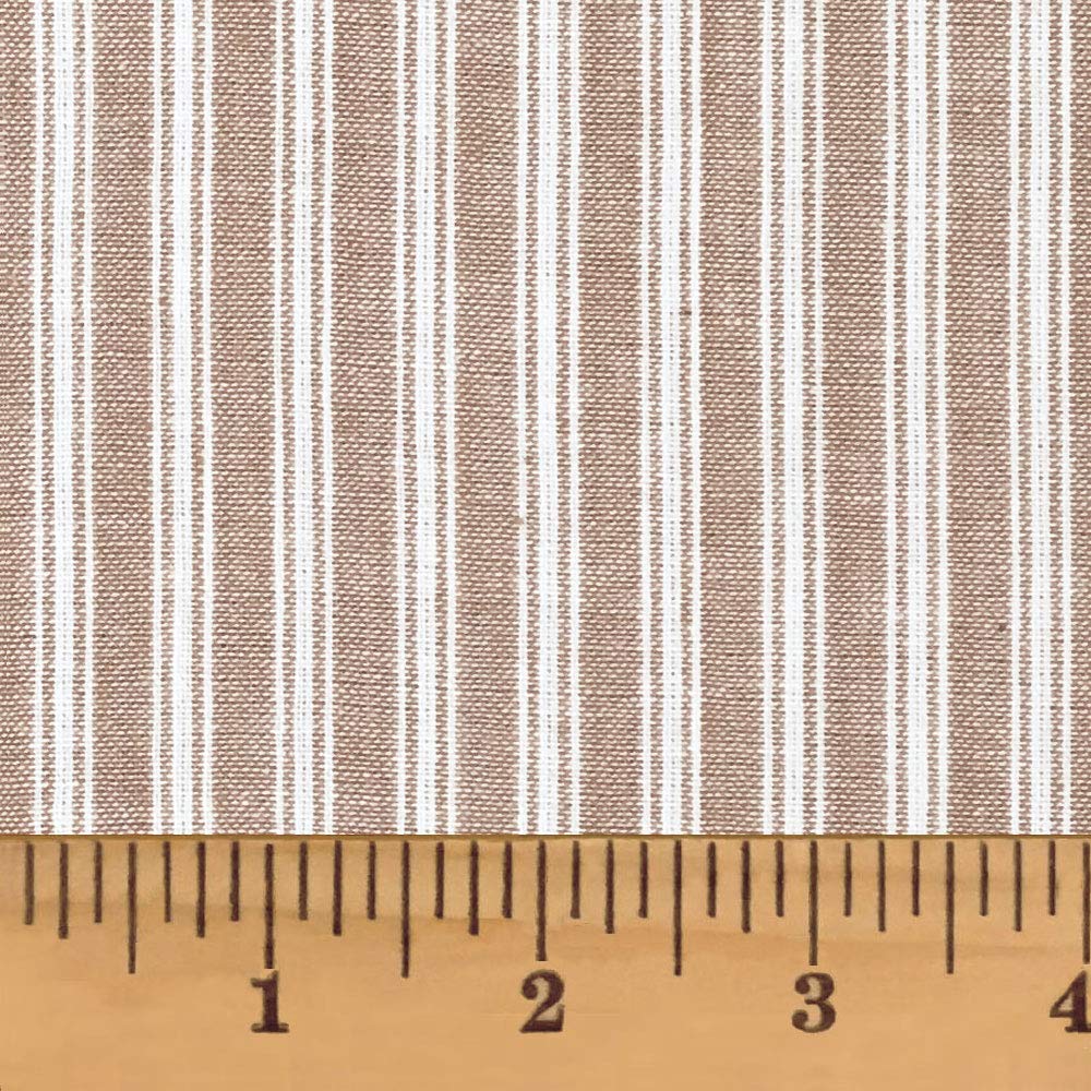 Oatmeal Ticking Stripe Cotton Homespun Fabric by JCS - Sold by The Yard