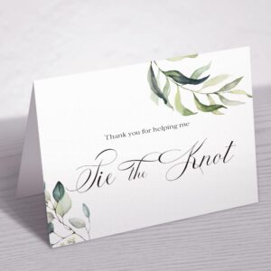 Moonrise Papery Set of 10 Greenery Wedding Party Thank You Cards, Bridesmaid Thank You Card, Maid of Honor Thank You Card, Matron of Honor Thank You Card, Flower Girl Thank You Card