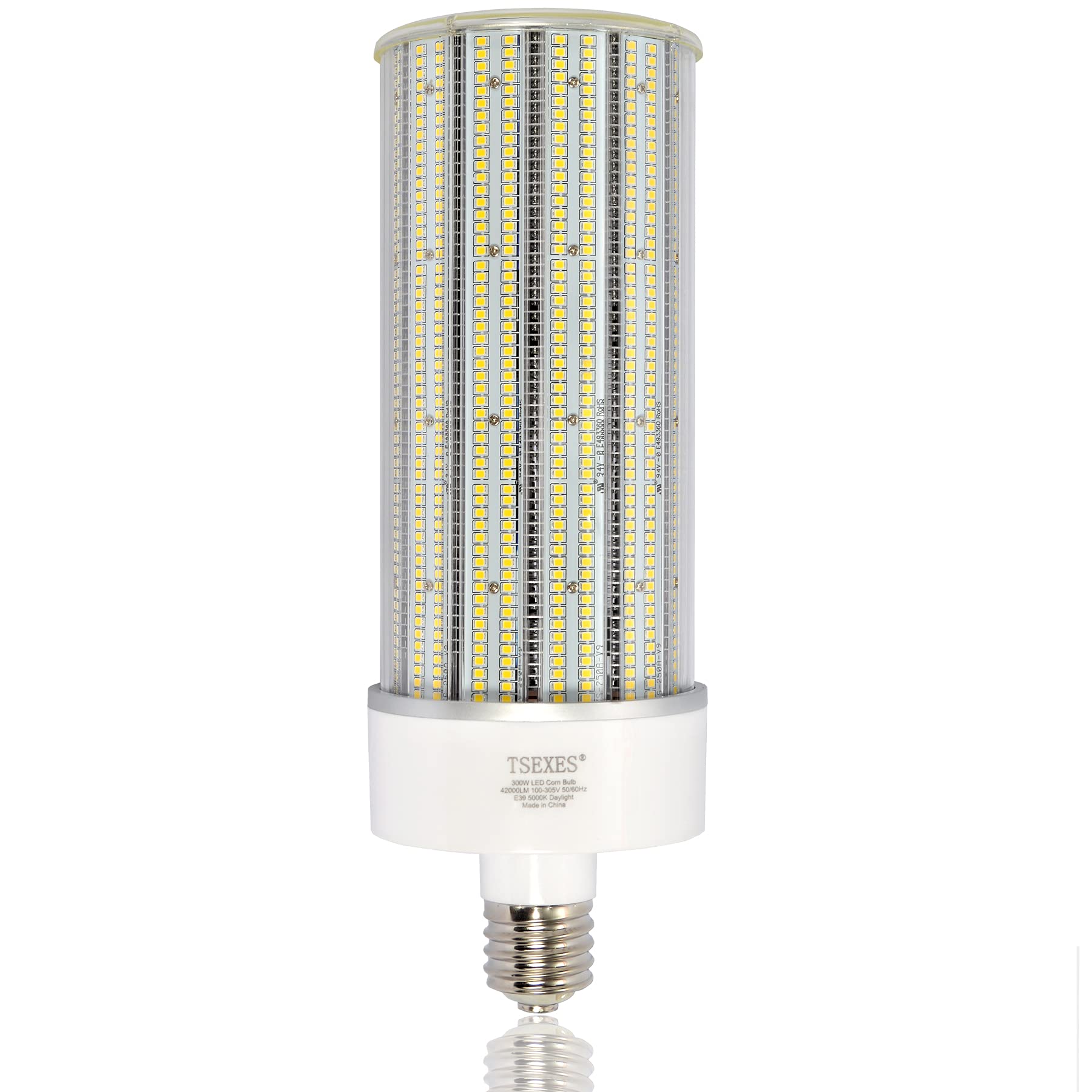 TSEXES 300W LED Corn Bulb, E39 Light Bulb Base,45000Lm 5000K,Replacement for 1000W HID,MH, HPS Parking lot High Bay Work Shop