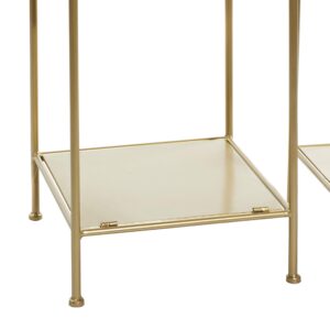 Deco 79 Contemporary Metal Shelving Unit, Set of 2 74", 65"H, Gold