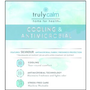 TRULY CALM HOME FOR HEALTH - Silver Cool Collection - Twin/Twin XL 2 Piece Duvet and Sham Set - Antimicrobial, Odor Control - White