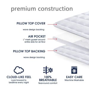 YZ HOMTEX Mattress Topper King Mattress Pad Protector - Quality Plush Luxury Down Alternative Pillow Top - Extra Thick Mattress Cover(King Size)