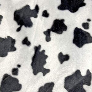 AMORNPHAN 58” Wide 100% Polyester Cow ฺHide Bull Ox Pattern Animal Print Short Pile Smooth Faux Fur Velboa S-Wave Fabric Craft Cloth Kid Sewing Crafting Decorative Pillow Covers for 1 Yard (Cow)