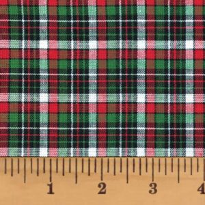 holiday hearth 3 tartan plaid christmas cotton homespun fabric by jcs - sold by the yard