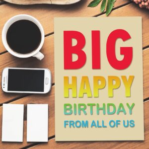 Ulbeelol Big Happy Birthday Card, Oversize Group Bday Greeting Card, Surprise Card for Family Members Office Boss Teacher Coworker from All of Us