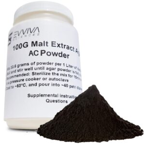 malt extract agar powder with activated charcoal - 100 grams - evviva sciences - make over 110 agar plates - premium performance - excellent growth medium for mushrooms & science projects