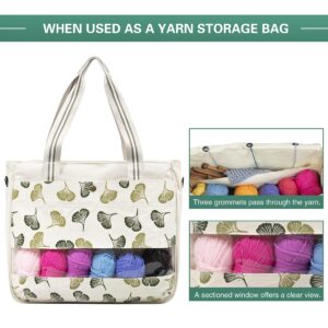 Lavievert Embroidery Project Bag, Embroidery Kits Storage Bag with Multiple Pockets for Crochet Hooks Embroidery Floss and Other Sewing Accessories