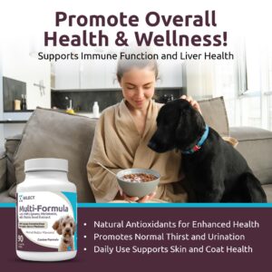 K9 Select Multi-Formula Dog Vitamins for Smaller Dogs - 10mg HMR Lignans, 1mg Melatonin, 20mg Milk Thistle - Helps Heart, Liver, Digestion, Skin & Coat Health, 90 Tablets, Peanut Butter Flavor