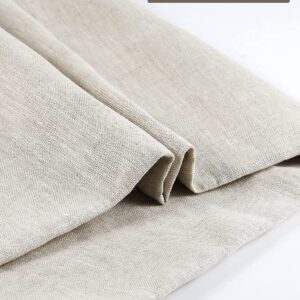 Pllieay 39 x 55 Inch Natural Pure 100% Linen Fabric, Plain Solid Colour Linen Fabric Cloth for Needlework, Dressmaking, Skirts, Bag, Embroidery, Tablecloths and Garments Craft