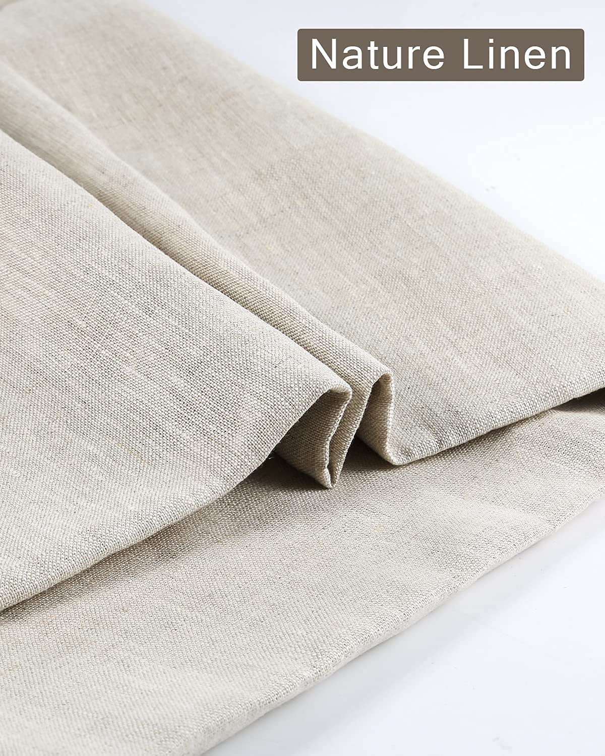 Pllieay 39 x 55 Inch Natural Pure 100% Linen Fabric, Plain Solid Colour Linen Fabric Cloth for Needlework, Dressmaking, Skirts, Bag, Embroidery, Tablecloths and Garments Craft