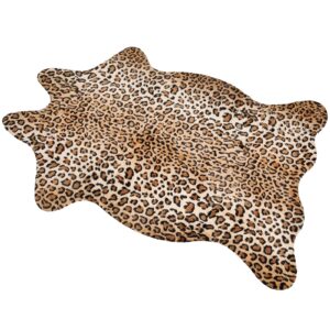 macevia leopard rug cheetah print rug area carpet cute western decor animal skin rugs for living room bedroom non-slip 43.3" l x 29.5" w(3.6ft x 2.4ft)