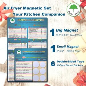 Air Fryer Magnetic Cheat Sheet Set, Airfryer Accessory Magnet Cooking Times, Air Fryer Accessories Cookbook Quick Reference Guide for Cooking and Frying, FlyingLeaves