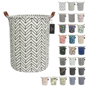 laundry baskets,bedroom hamper,kitchen organization,godenmoning 62.8l waterproof round cotton linen with handles collapsible storage basket. (thick flow mark)