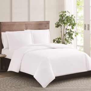 TRULY CALM HOME FOR HEALTH - Silver Cool Collection - Twin/Twin XL 2 Piece Duvet and Sham Set - Antimicrobial, Odor Control - White