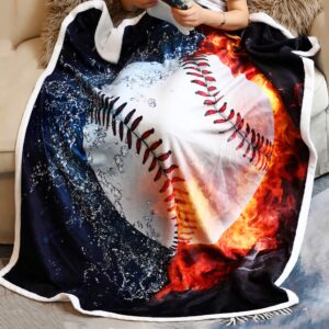 sviuse baseball blanket baseball gifts for boys and adults baseball stuff for baseball lover soft sports fleece throw blanket baseballs printed blanket all season (50"x60")