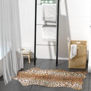 MACEVIA Leopard Rug Cheetah Print Rug Area Carpet Cute Western Decor Animal Skin Rugs for Living Room Bedroom Non-Slip 43.3" L x 29.5" W(3.6ft x 2.4ft)