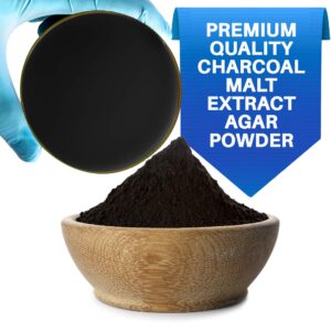 Malt Extract Agar Powder with Activated Charcoal - 100 Grams - Evviva Sciences - Make Over 110 Agar Plates - Premium Performance - Excellent Growth Medium for Mushrooms & Science Projects