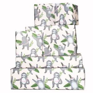 central 23 - sloth wrapping paper - 6 gift wrap sheets - fun giftwrap for men boys teenagers - birthday - made in the uk - recyclable