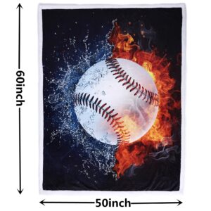 Sviuse Baseball Blanket Baseball Gifts for Boys and Adults Baseball Stuff for Baseball Lover Soft Sports Fleece Throw Blanket Baseballs Printed Blanket All Season (50"x60")