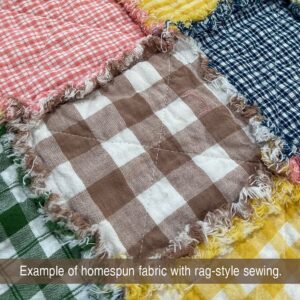 Oatmeal Buffalo Taupe Plaid Cotton Homespun Plaid Fabric by JCS - Sold by The Yard