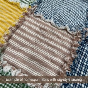 Oatmeal Ticking Stripe Cotton Homespun Fabric by JCS - Sold by The Yard