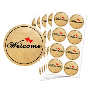 kraft welcome stickers,wedding party favor bag labels invitation card envelope seals for bridal shower birthday party,2 inch 160 pcs per pack