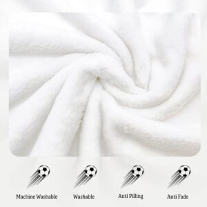 Soccer Blanket Warm Ultra-Soft Soccer Ball White and Black Throw Blankets 50X60 Inches Soccer Team Player Blankets Mom Gift for Girls Boys Kids Women Men