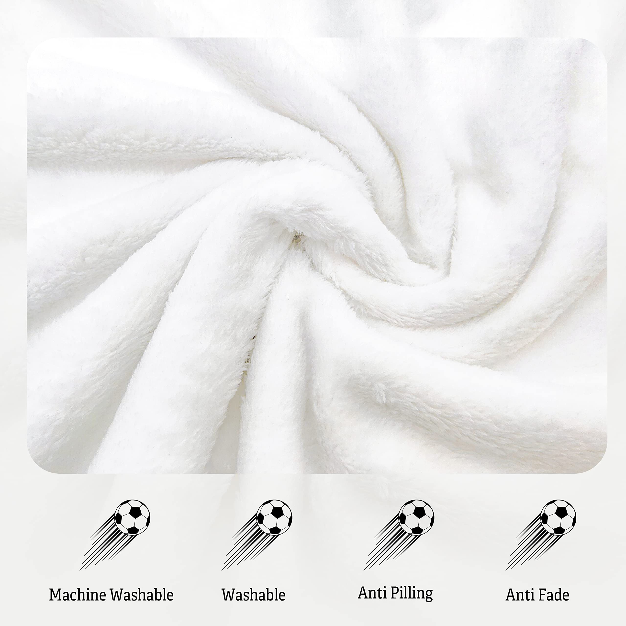 Soccer Blanket Warm Ultra-Soft Soccer Ball White and Black Throw Blankets 50X60 Inches Soccer Team Player Blankets Mom Gift for Girls Boys Kids Women Men