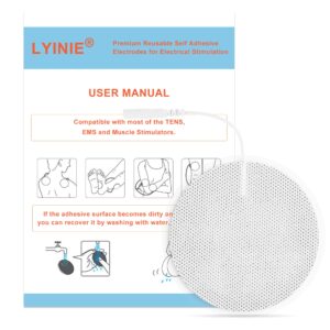 LYINIE TENS Unit Pads 3" Round Electrodes - Compatible with Most TENS Machines, Replacement Pads Electrode Patches for Electrotherapy, 20 Count