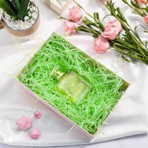 NC Basket Grass,Crinkle Cut Tissue Paper,Recyclable Craft Shred Confetti Raffia Paper Filler,For Easter Gift Box Wrapping Packing Filling,100g 3.53oz Party Decoration (green)